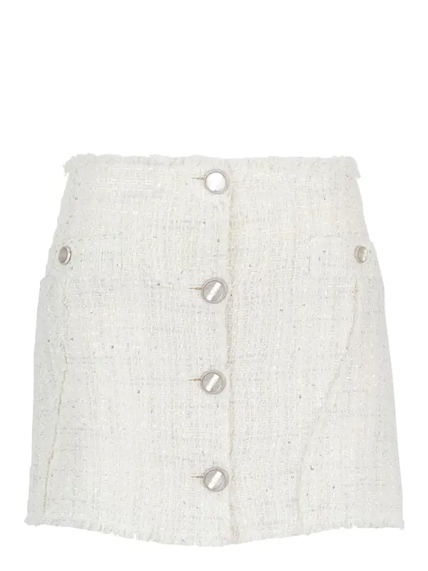 Gcds Tweed Mini Skirt - White