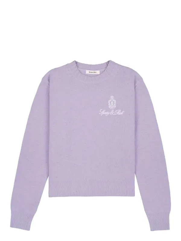 SPORTY & RICH Embroidered-logo Cashmere Jumper - Purple