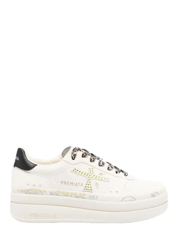 Premiata Logo-print Platform Sneakers - Neutrals