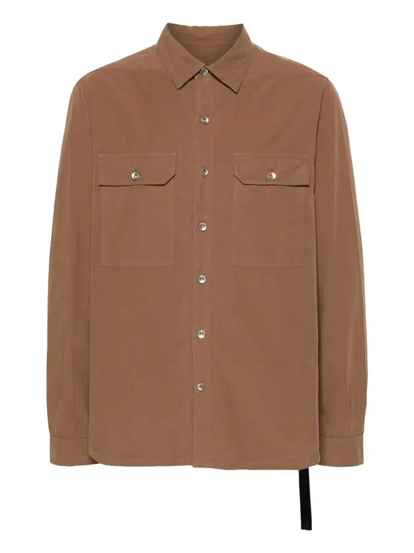 Rick Owens Button-up Cotton Shirt - Brown