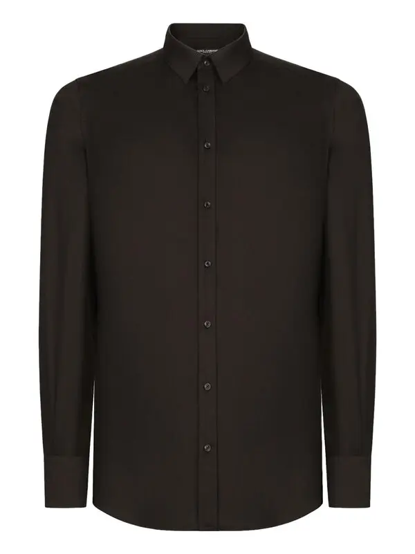 Dolce & Gabbana Long-sleeve Cotton-blend Shirt - Black