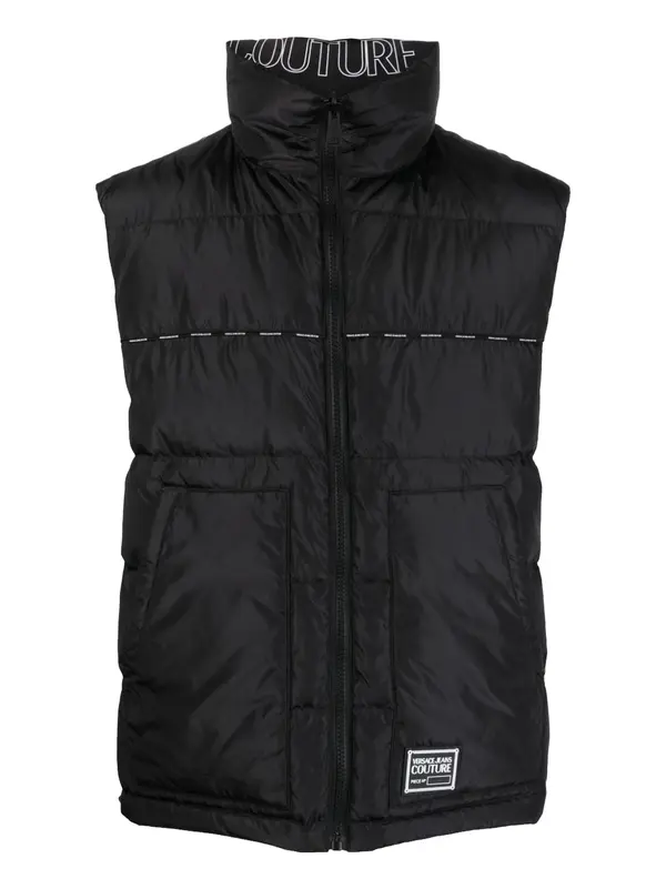 Versace Logo-print Reversible Padded Gilet - Black