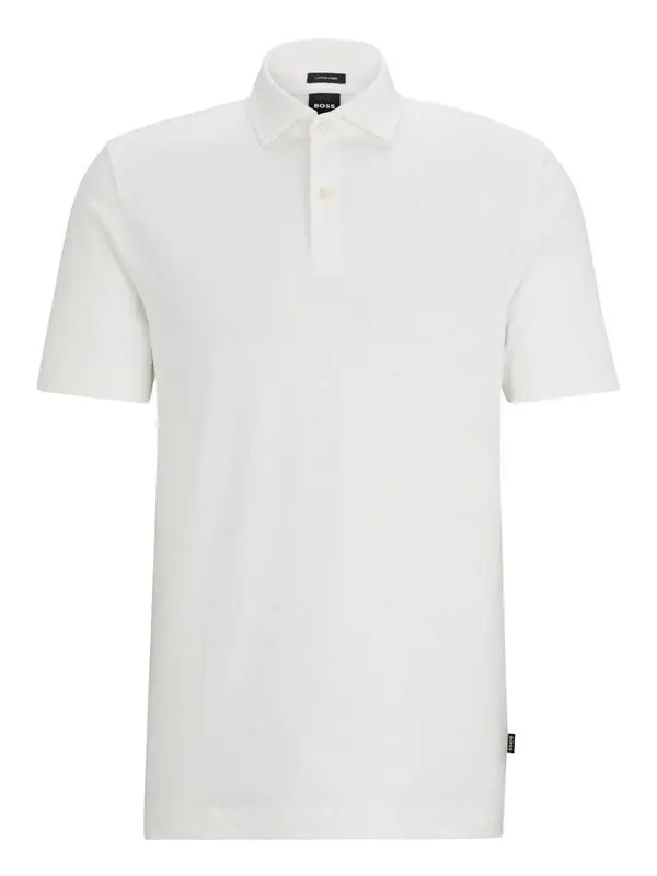 BOSS Cotton-linen Mélange Polo Shirt - White