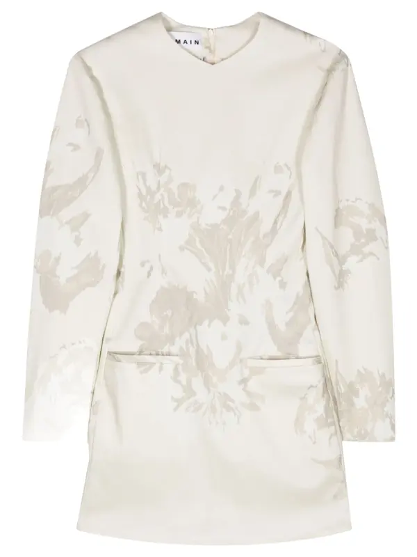 Remain Birger Christensen Floral-print Mini Dress - Neutrals