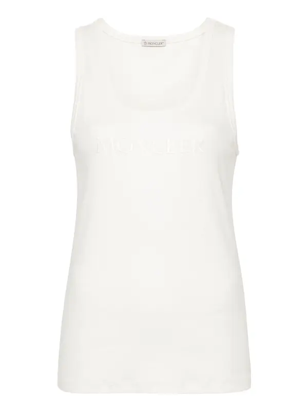 Moncler Logo-embroidered Tank Top - Neutrals