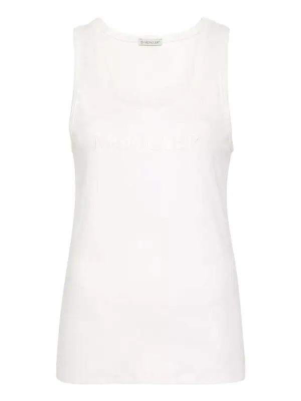 Moncler Logo-embroidered Tank Top - White