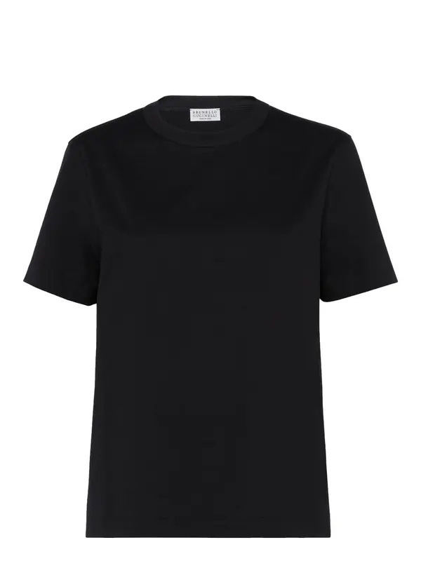 Brunello Cucinelli Monili-trimmed T-shirt - Black