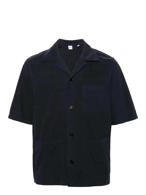 Aspesi Camp-collar Cotton Shirt - Blue