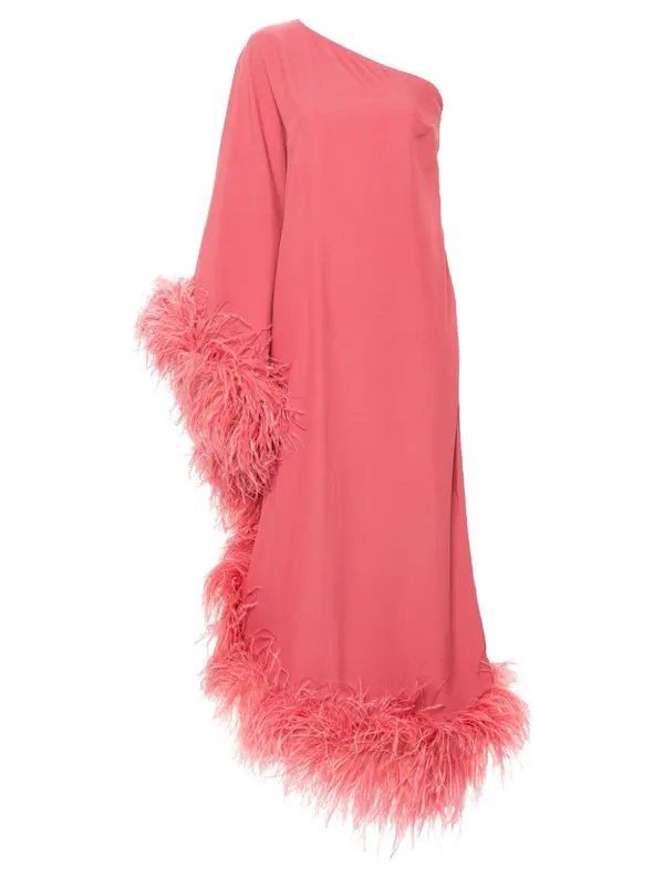 TALLER MARMO Ubud Feather-trim Dress - Pink