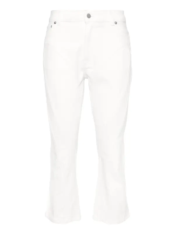 MUGLER High-rise Cropped Jeans - White