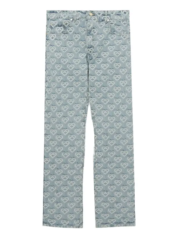 Casablanca Monogram Print Jeans - Blue