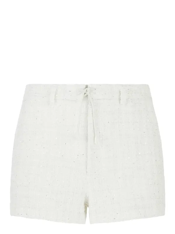 Gcds Sequin-embellished Tweed Shorts - White