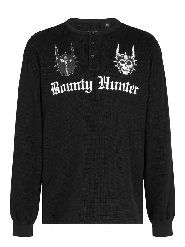 Supreme X Bounty Hunter Thermal Henley Long-sleeve T-shirt - Black