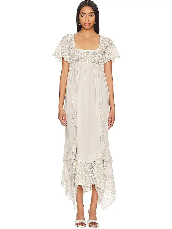 Free People Bring The Romance Midi Dress - Harbor Fog