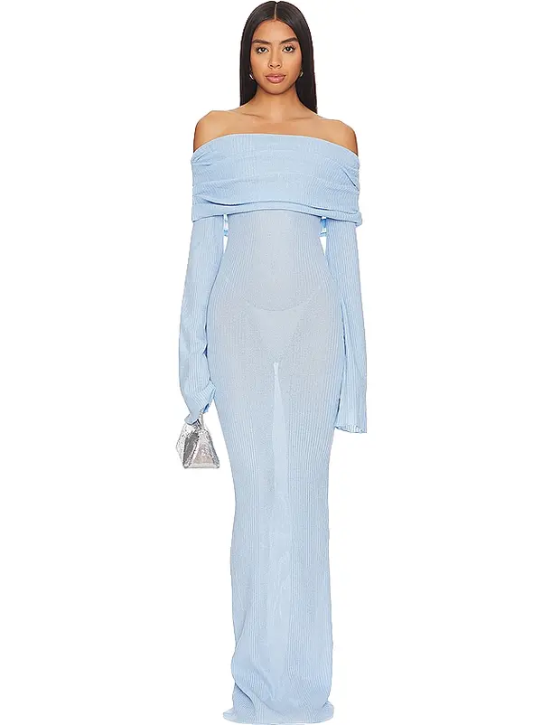 SEROYA Galleria Maxi Dress - Powder Blue