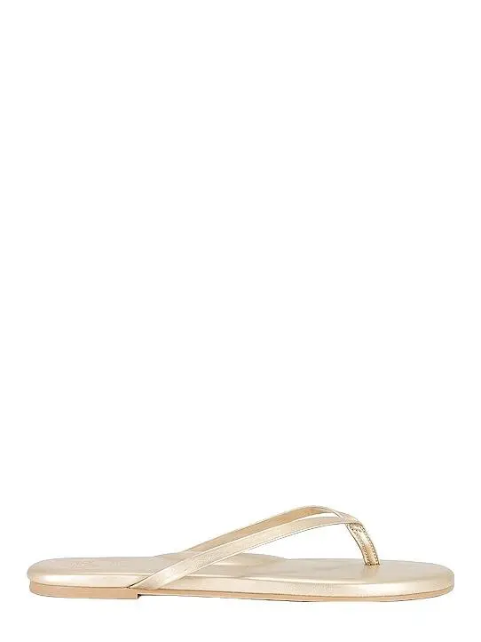 SOLEI SEA Indie Thong Sandals In Metallic - Champagne