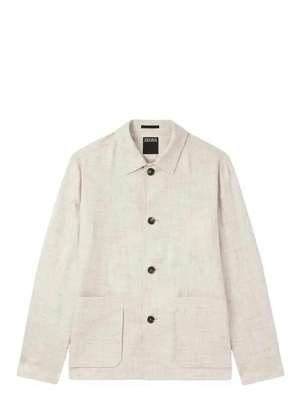 Zegna Bouclé-twill Chore Jacket - Neutrals