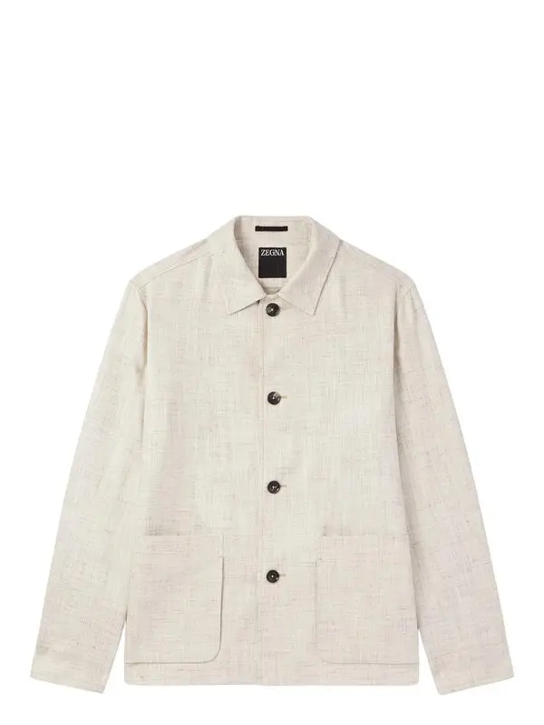 Zegna Bouclé-twill Chore Jacket - Neutrals