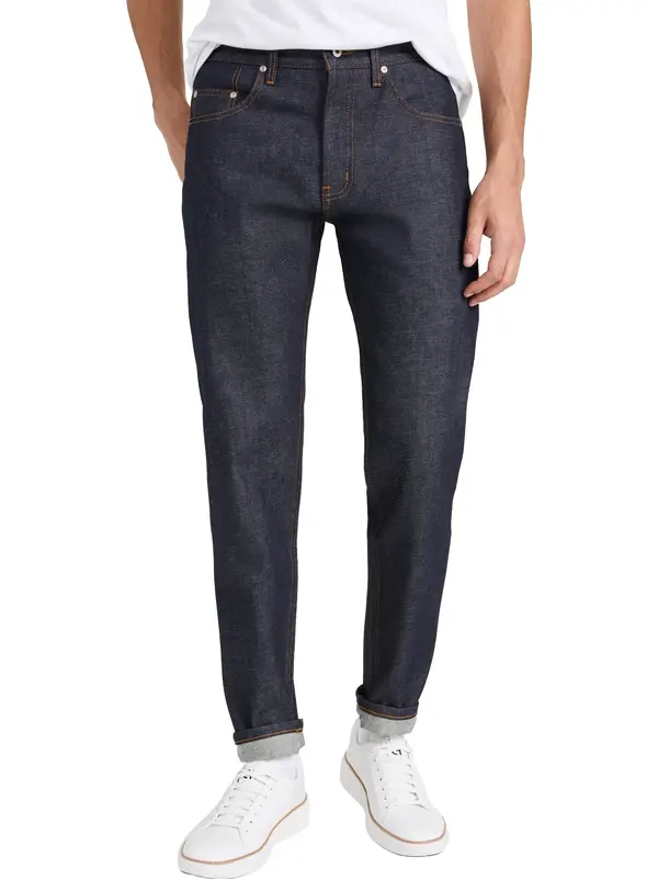 Naked & Famous Denim Easy Guy Dirty Fade Selvedge Jeans - Indigo/white