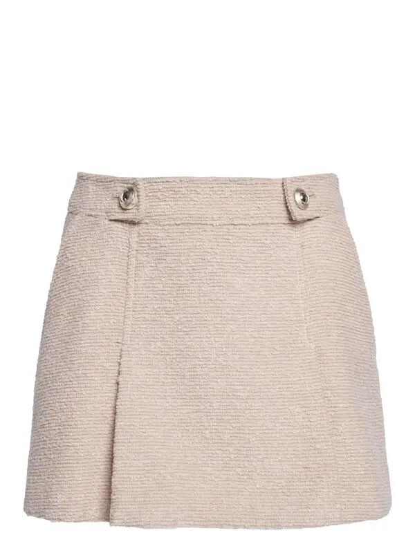 TOM FORD Pleated Wool-bouclé Mini Skirt - Nude