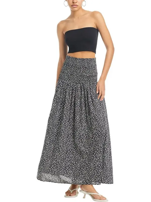 Solid & Striped X Sofia Richie Grainge The Zaria Cotton Floral Maxi Skirt - Noir