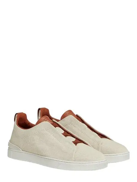 Zegna Triple Stitch Low Top Sneakers - Sand