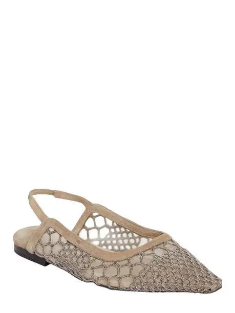 Brunello Cucinelli Caged Monili Slingback Flats - Silver