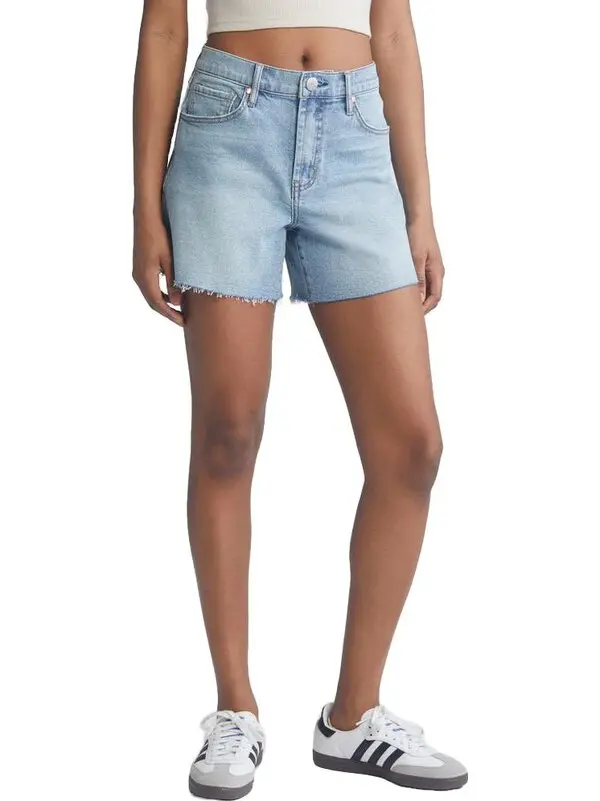 1822 Denim Loose Fit High Waist Denim Shorts - Edith