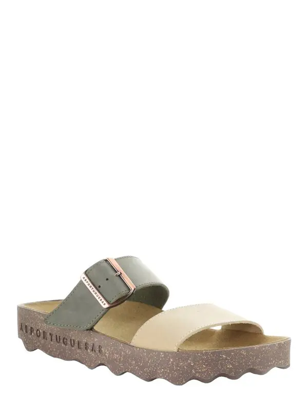 Fly London Coly Platform Slide Sandal - 024 Khaki/sand