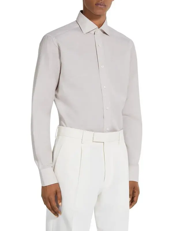 Zegna Couture Cotton & Linen Button-up Shirt - Beige