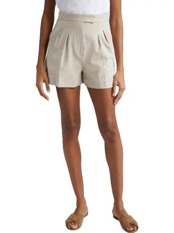 Max Mara Jessica Tailored Cotton Tweed Shorts - Beige