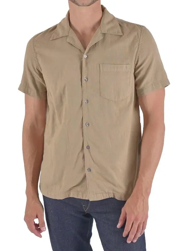 HIROSHI KATO The Wrench Solid Double Gauze Camp Shirt - Sand