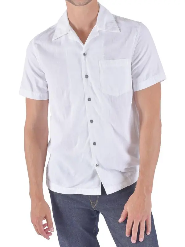 HIROSHI KATO The Wrench Solid Double Gauze Camp Shirt - White