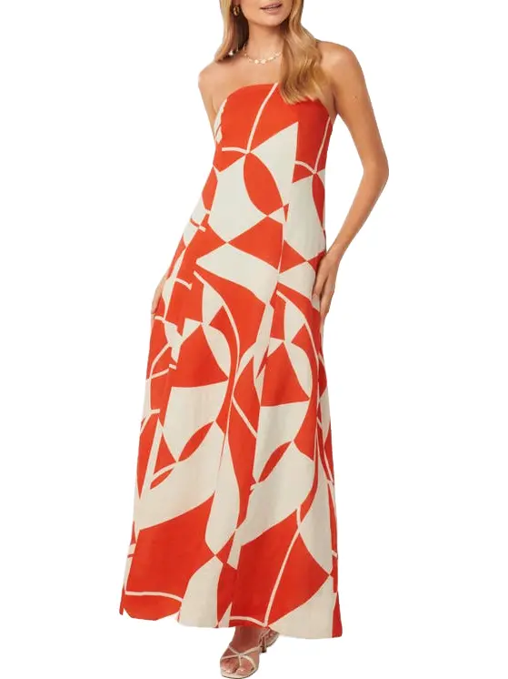 EVER NEW Amanda Strapless Maxi Dress - Vere Abstract