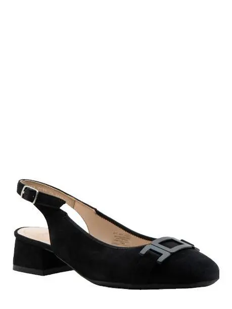 ARA Gallant Slingback Pumps - Black Suede