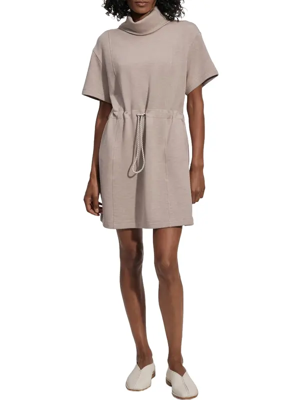 Varley Sophie Mock Neck Mini Dress - Taupe Marl