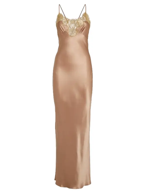 GILDA & PEARL Silk Gina Slip Dress - Beige