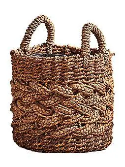TERRAIN Woven Braided Handled Planter - Natural
