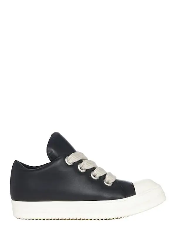 Rick Owens Jumbo Lace Padded Low-top Sneakers - Black/milk