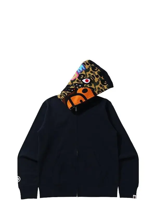 A BATHING APE Milo Shark Full-zip Hoodie - Navy Blue