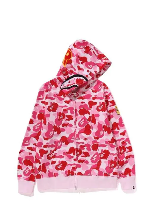 BAPE Abc Camo Shark Ponr Full Zip Hoodie - Pink