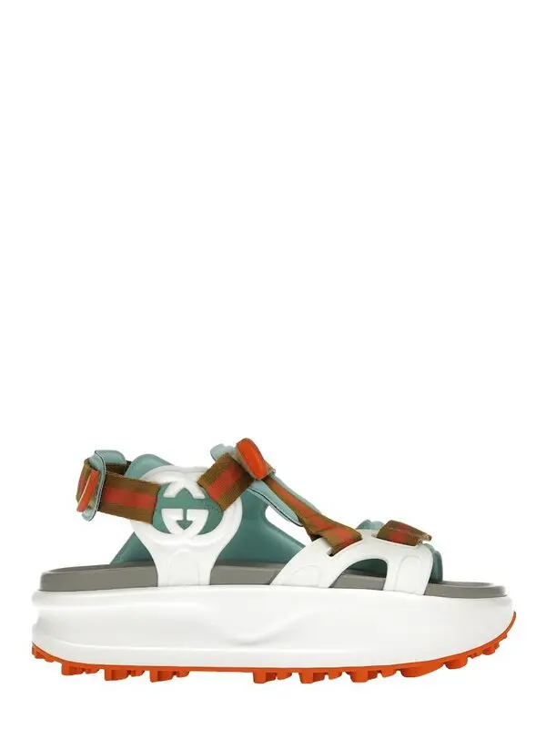 Gucci Colour Block Platform Sandals - White/blue/orange