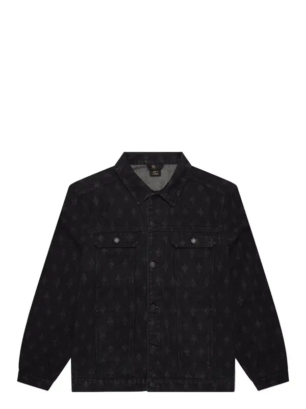 OVO Monogram Denim Trucker Jacket - Washed Black