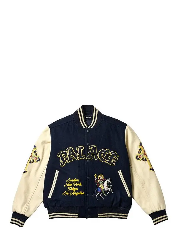 PALACE Saints Varsity Jacket - Navy Blue
