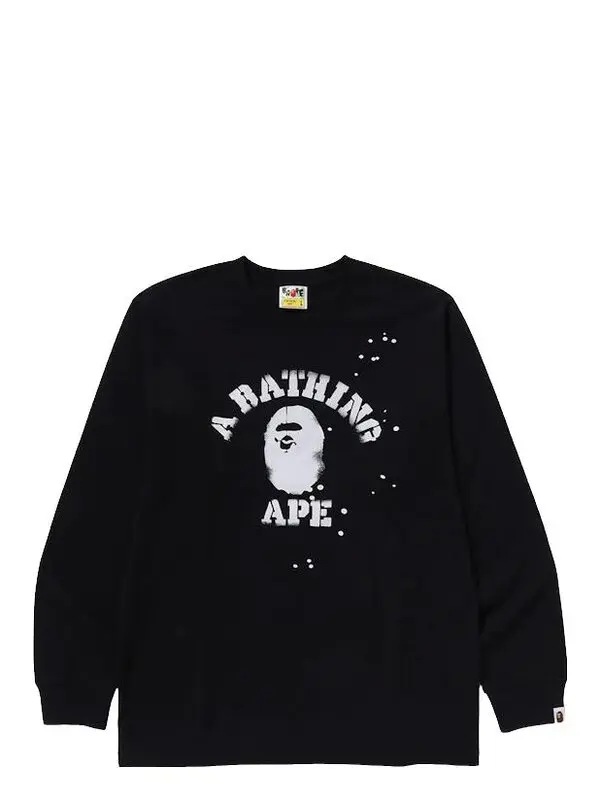 A BATHING APE X Joshua Vides College Long Sleeve Tee Shirt - Black