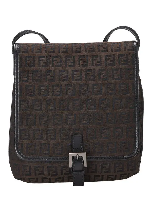 Fendi Zucchino Canvas Crossbody - Brown