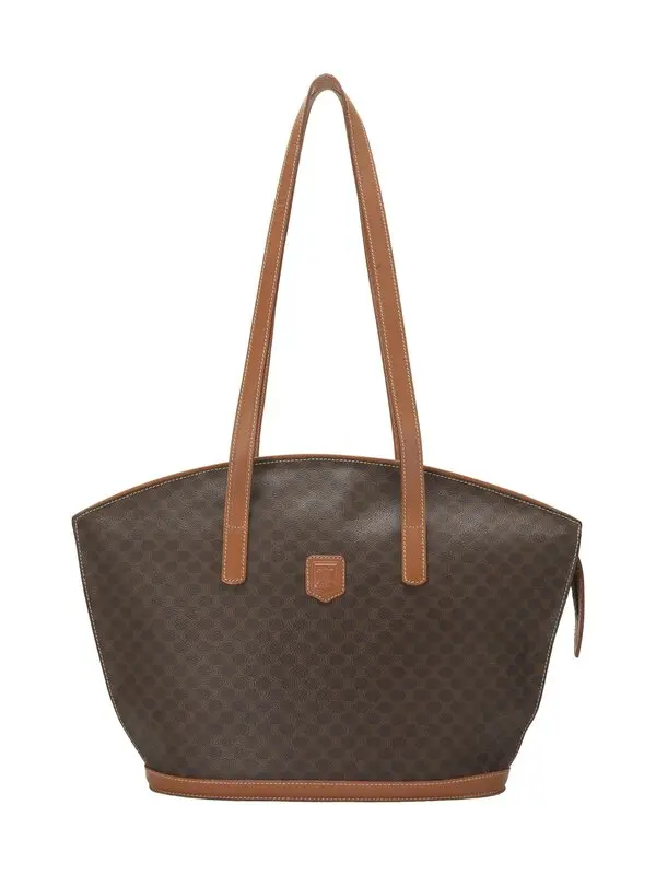Celine Macadam Coated Canvas Tote - Brown