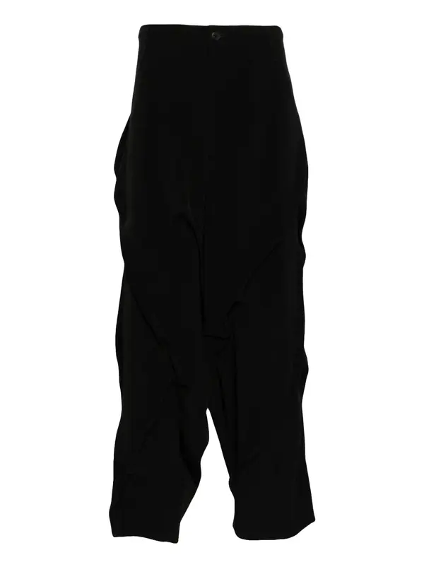 Yohji Yamamoto Pleated Drop-crotch Trousers - Black