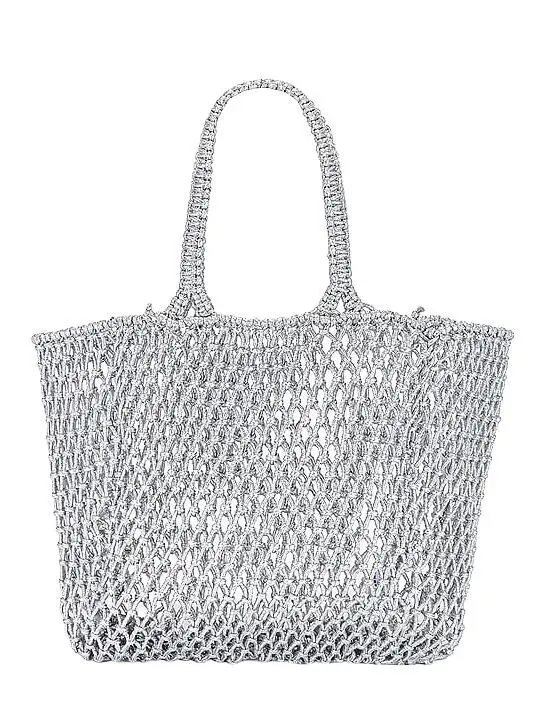 BTB LOS ANGELES Siena Metallic Tote - Silver