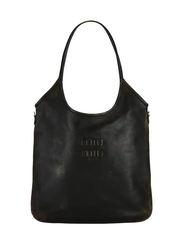 Miu Miu Raffia Tote Bag - Caffe